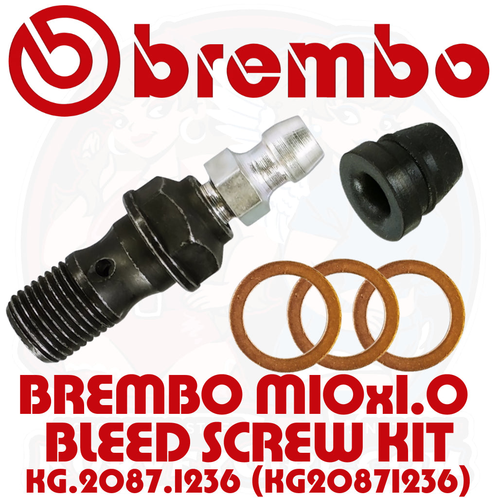 BREMBO Banjo Bolt Kit with Bleed Screw and Cap (KG.2087.1236) (KG20871 ...
