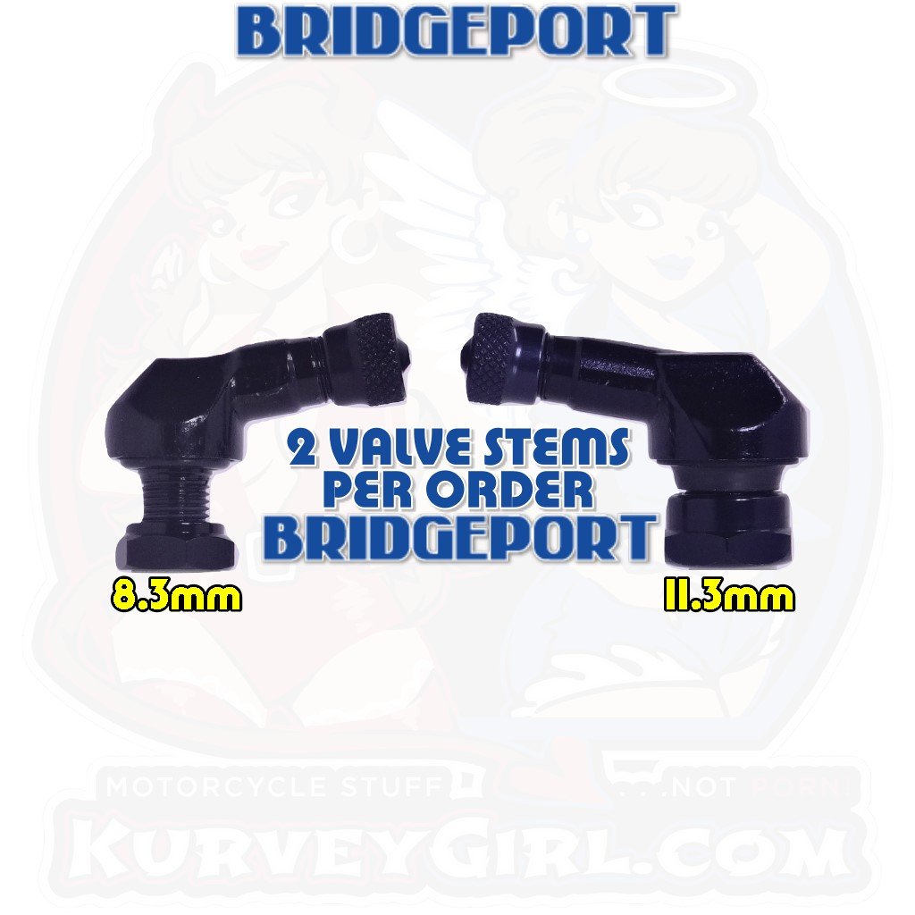 Dual Size Kit - 83deg Aluminum Angled Valve Stem - Black – KurveyGirl